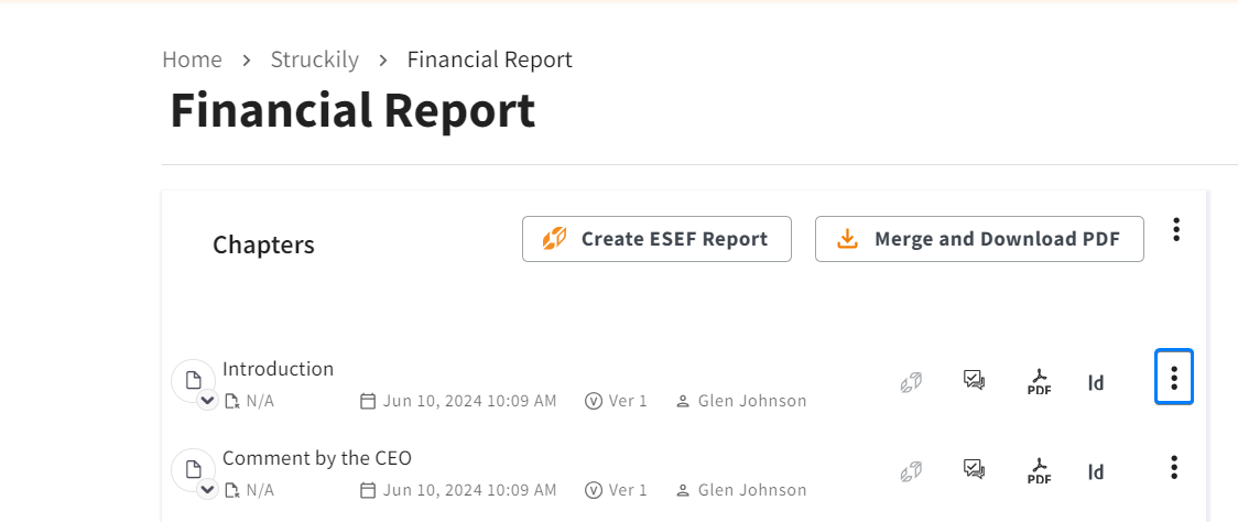 Changing the Status of a Chapter in CtrlPrint